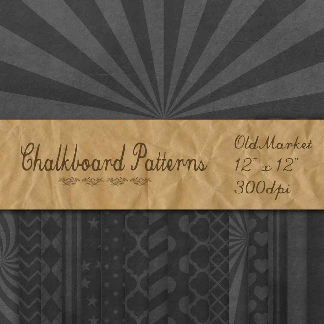 Chalkboard Patterned Digital Paper - Chalkboard Backgrounds - 16 ...