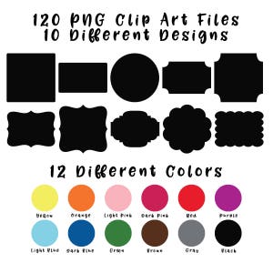 Basic Frames and Borders Clip Art - Commercial Use Clipart - 120 Images ...