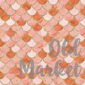 Watercolor Mermaid Scales Digital Paper Designs - Scallop Design ...