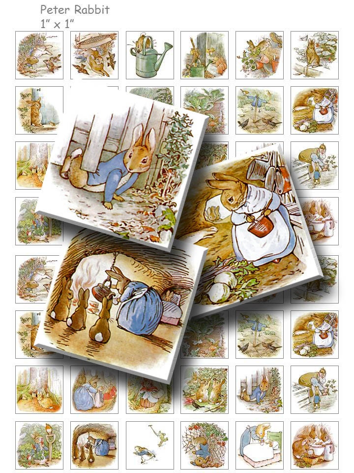 Peter Rabbit Digital Collage Sheet 1 Inch 1 X 1 | Etsy
