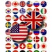 World Flags Digital Collage Sheet 1 inch Round Circles