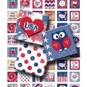 Patriotic - Digital Collage Sheet - 1 Inch (1 X 1) - INSTANT DOWNLOAD ...