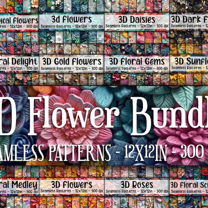 Flower Digital Paper - Etsy
