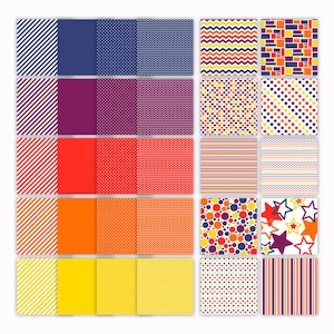 Sunset Colors Digital Paper - Colorful Digital Paper Pack - 30 Papers ...
