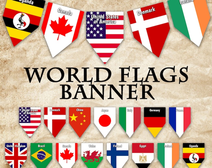 World Flags Garland - Etsy