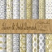 Silver and Gold Damask Digital Paper - Silver and Gold Decorative ...
