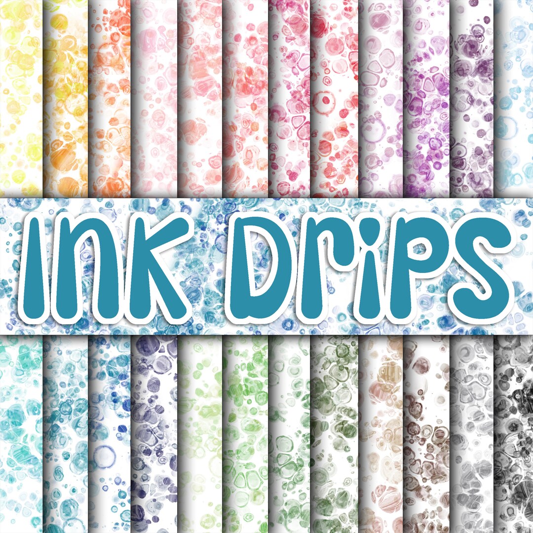 Alcohol Ink Drips Digital Papers - Colorful Alcohol Ink Backgrounds and ...