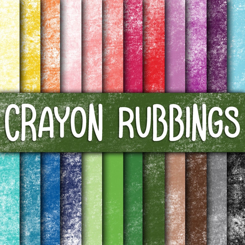 Crayon Rubbings Digital Papers Colorful Digital Backgrounds - Etsy
