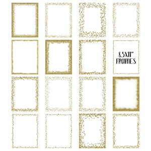 Gold Glitter Frames and Borders PNG Overlay Clipart Bundle - Includes ...