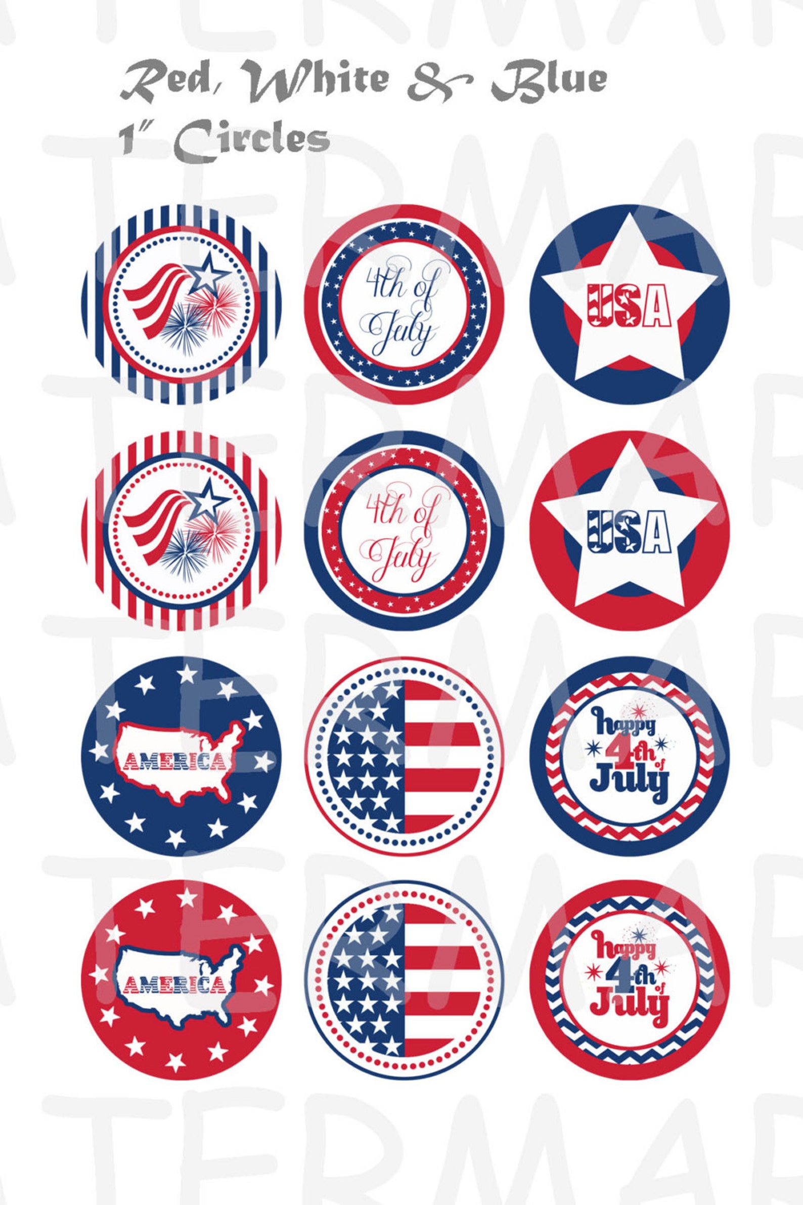 Red White & Blue Patriotic Theme 4 X 6 Digital Collage - Etsy