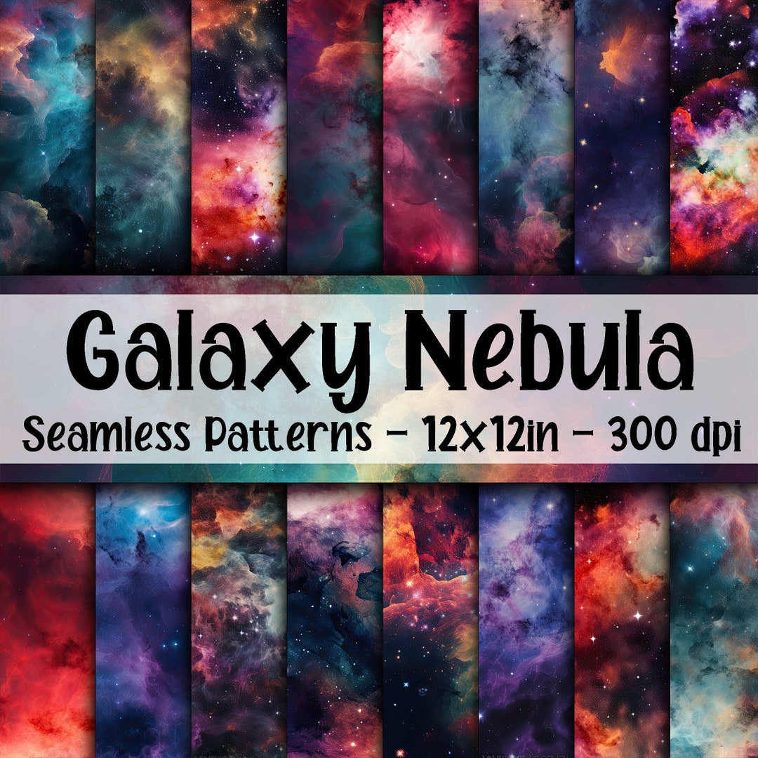 Galaxy Nebula SEAMLESS Patterns - Galaxy Digital Paper - 16 Designs ...