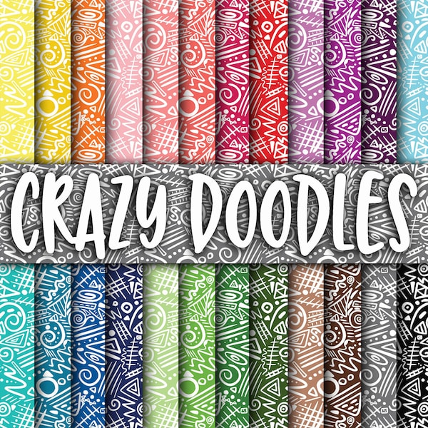 Doodle Digital Paper - Etsy