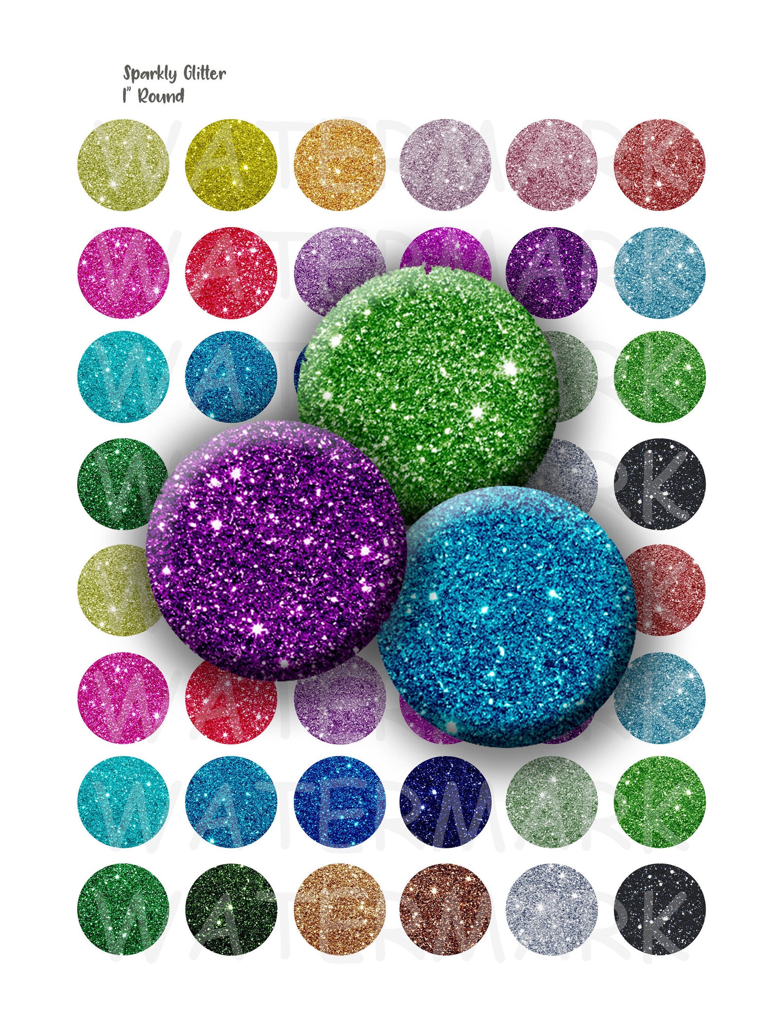 Glitter Digital Collage Sheet Sparkly Glitter BottleCap | Etsy