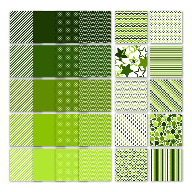 Green Digital Paper - Shades of Green Backgrounds - St Patricks Day ...