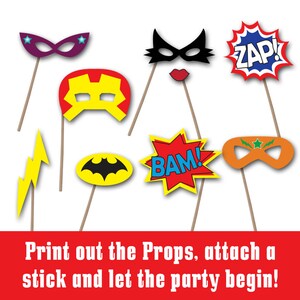Superhero Photo Booth Props and Decorations - Printable Props and ...