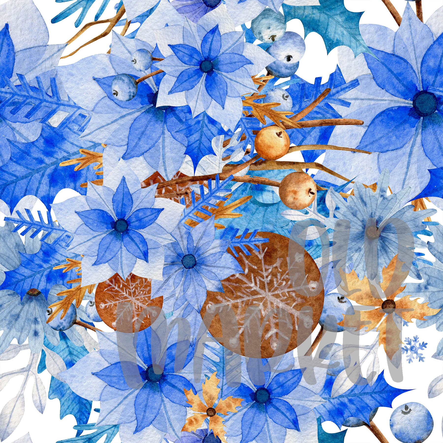 Christmas Floral Digital Paper SEAMLESS Christmas - Etsy