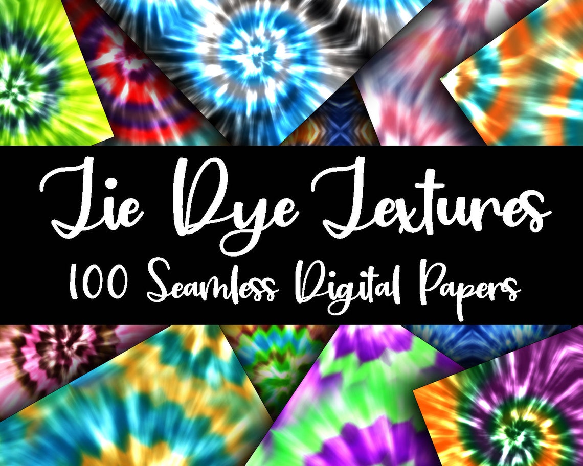 100 Seamless Tie Dye Digital Paper Bundle Colorful Tie-dye - Etsy