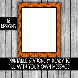 Printable Halloween Stationery - Orange and Black Halloween Letter ...