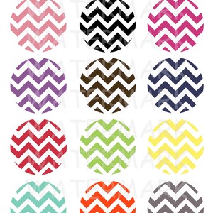 Chevron Designs - Digital Collage Sheet - 2.25 Inch Round Circles ...