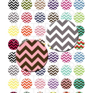 Chevron Designs - Digital Collage Sheet - 1 Inch Round Circles ...