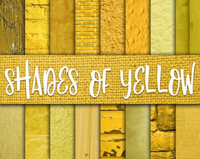 Shades of Yellow Digital Paper Yellow Backgrounds Yellow - Etsy