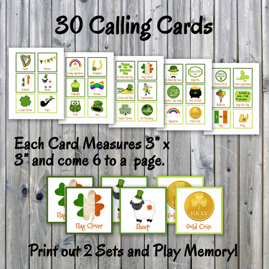St Patricks Day Bingo Printable PDF - 30 Different Cards - Half Page ...