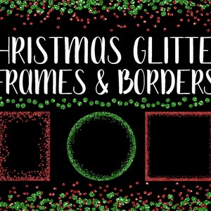 Christmas Glitter Frames and Borders PNG Overlay Clipart Bundle ...