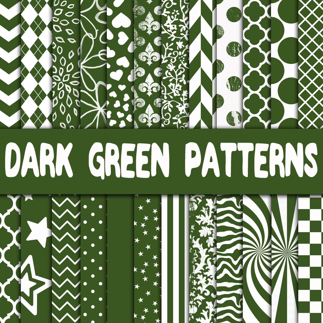 Dark Green Patterns Digital Paper - Green Patterned Backgrounds - 24 ...
