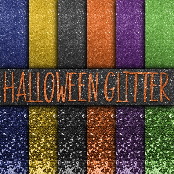 Halloween Glitter Digital Paper Glitter Backgrounds and - Etsy