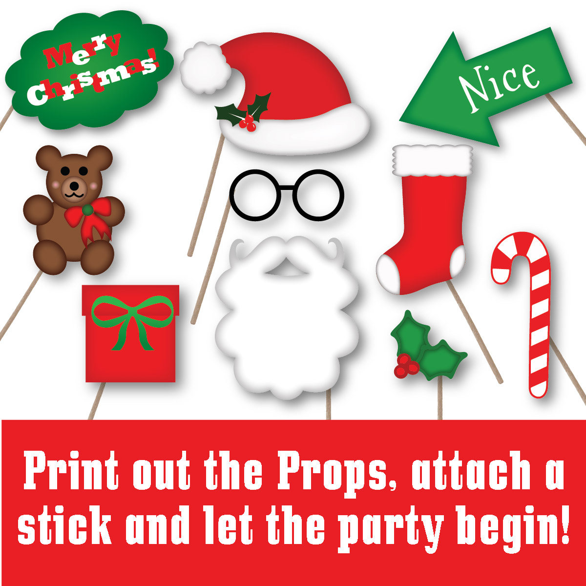 Christmas Photo Booth Props Banner and Decorations | Etsy