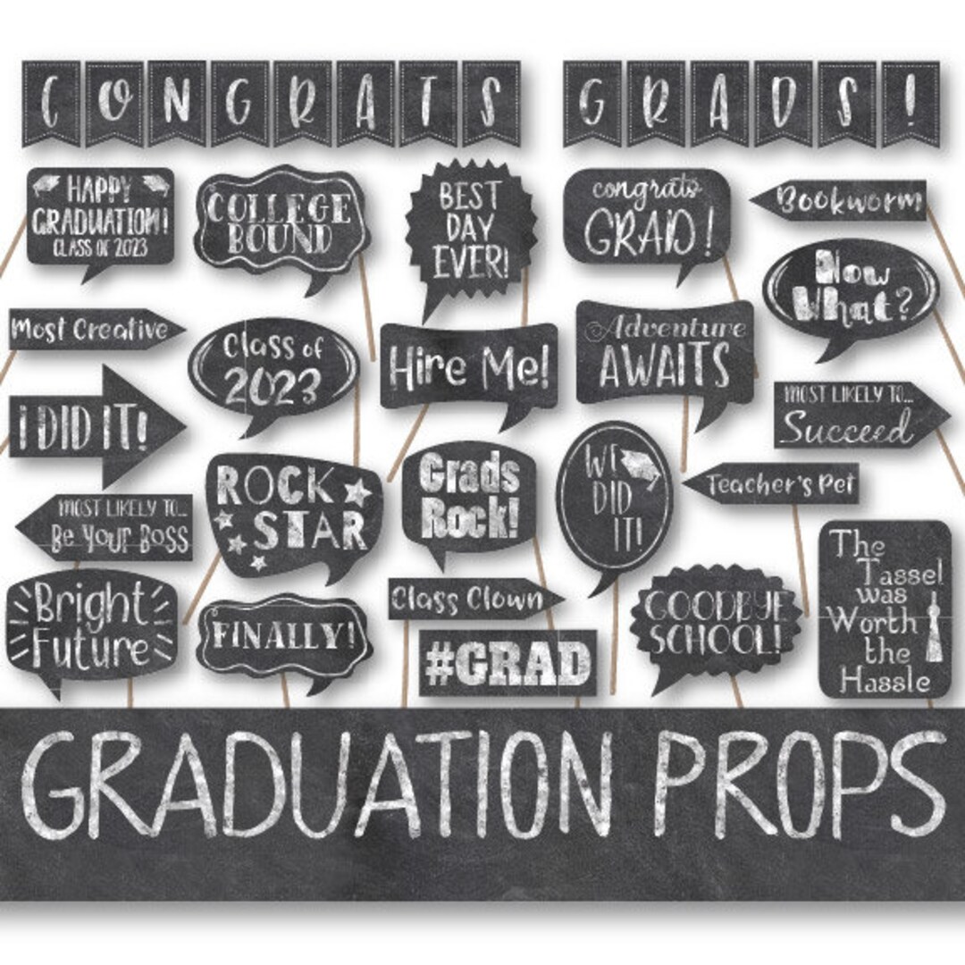 Graduation Photo Booth Props and Decorations - Printable 2024 Photo ...