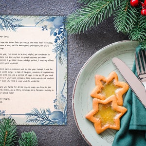 Printable Blue Christmas Stationery - Christmas Letter Paper ...