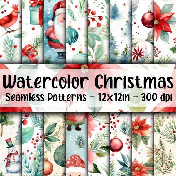Christmas Digital Paper - Etsy
