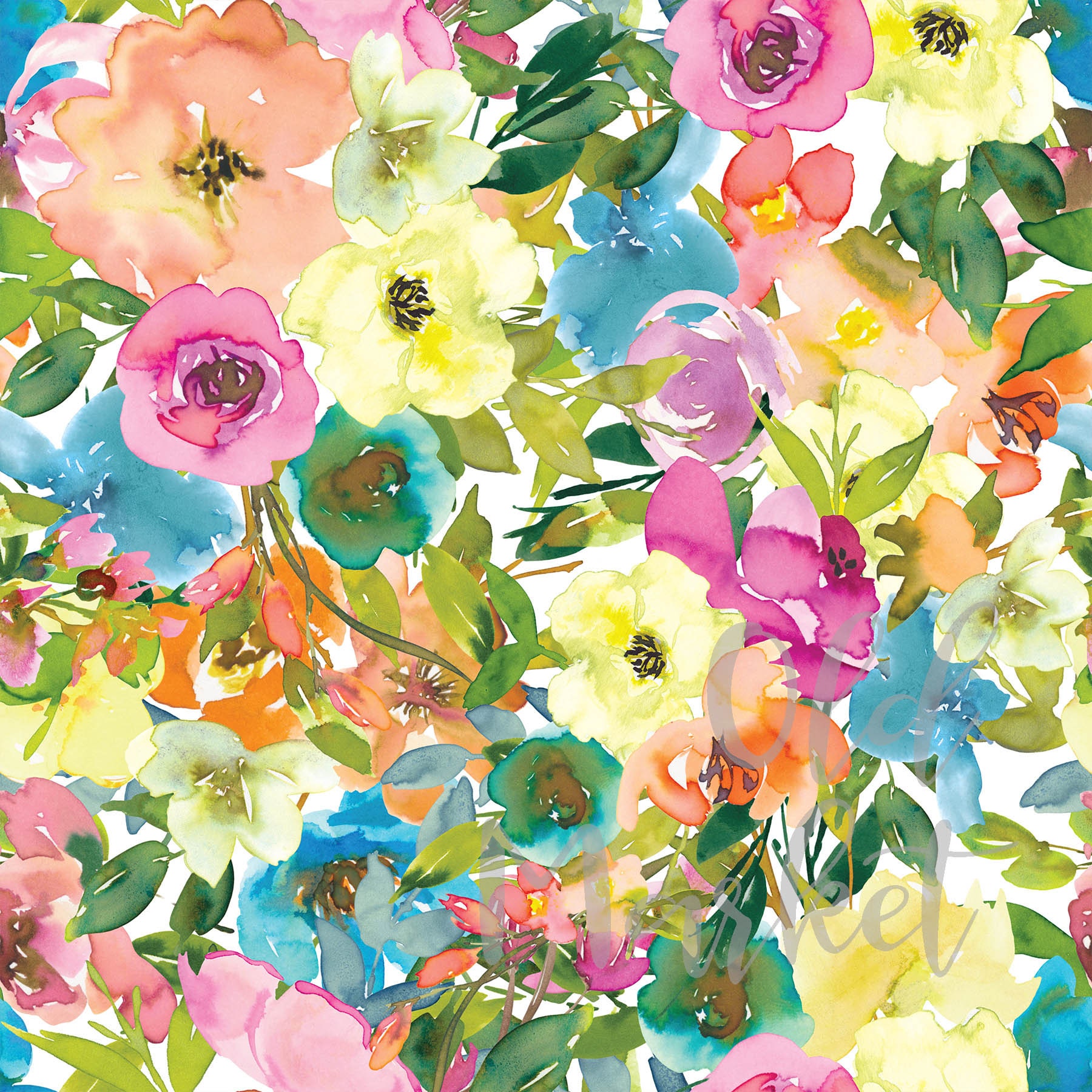 Spring Floral Digital Paper - SEAMLESS - Spring Watercolor Flower ...