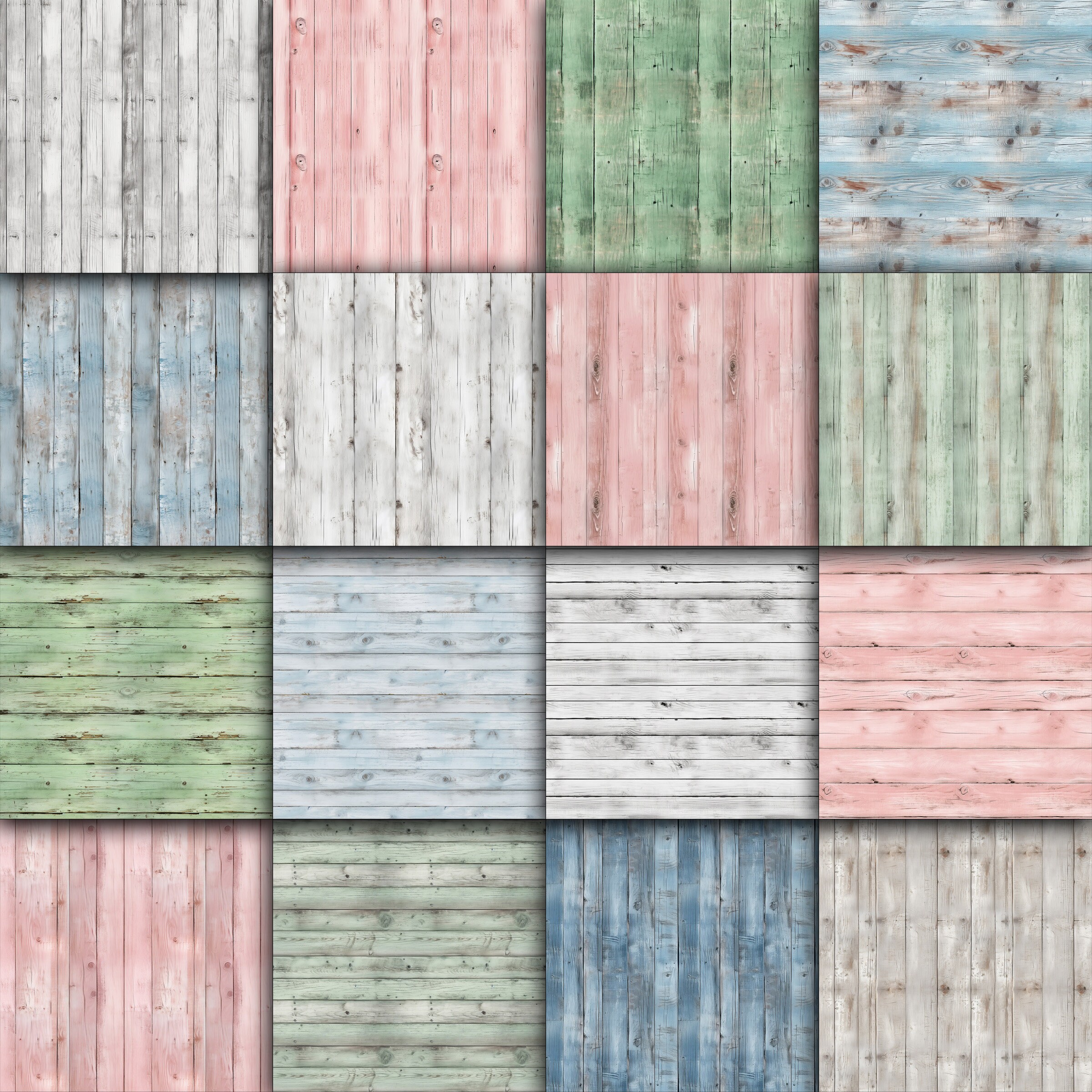 Pastel Wood Planks SEAMLESS Patterns - Wood Fence Digital Paper - 16 ...