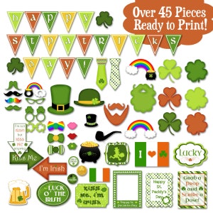 St Patricks Day Photo Booth Props and Party Decorations - Printable ...