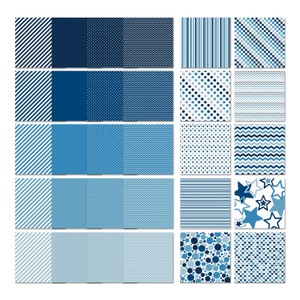Blue Digital Paper Pack - Shades of Blue Backgrounds - 30 Papers - 12in ...