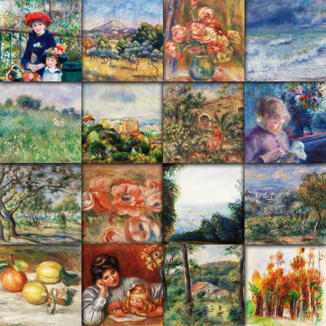 Pierre-auguste Renoir Paintings Digital Paper Renoir - Etsy
