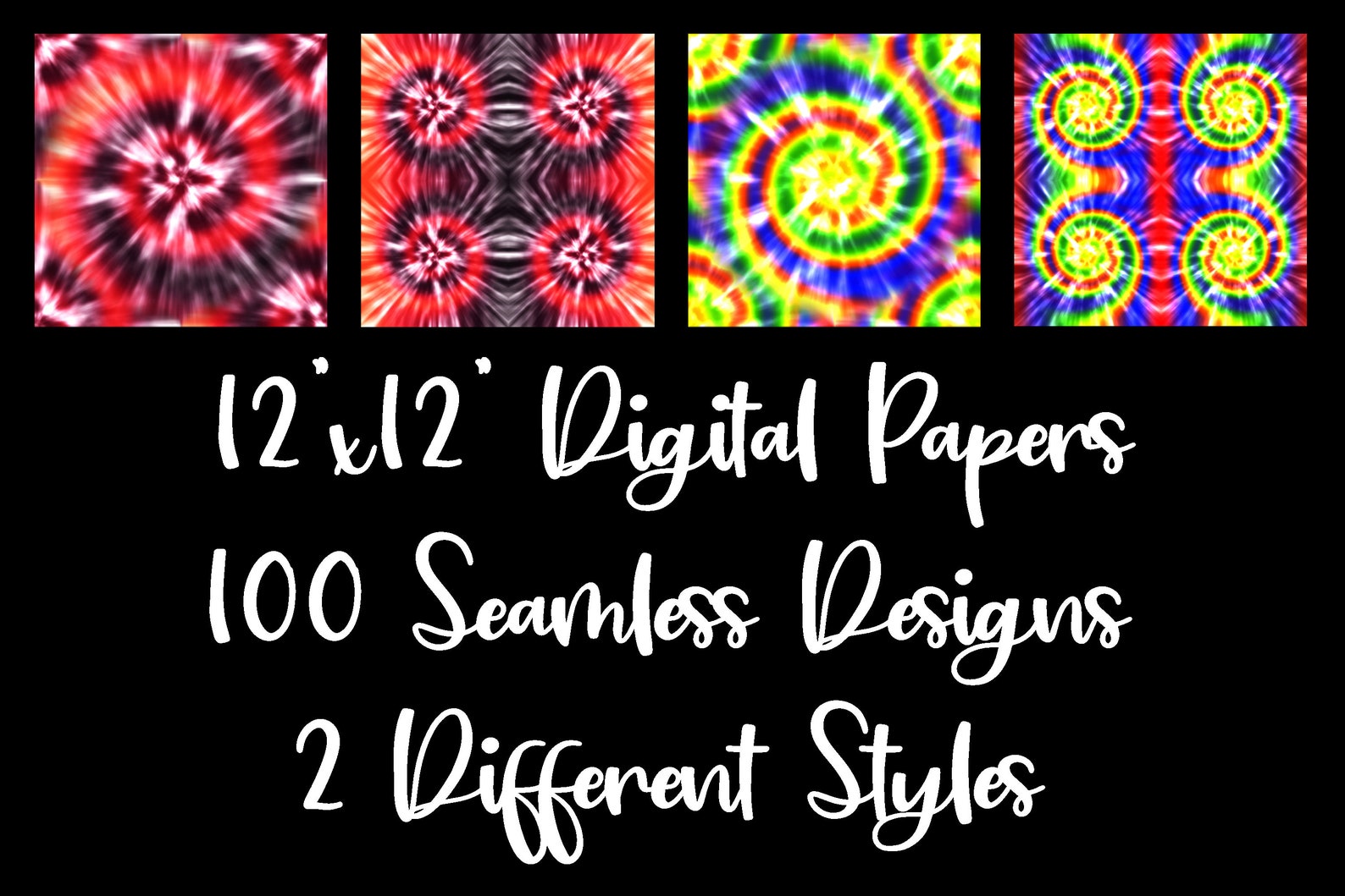 100 Seamless Tie Dye Digital Paper Bundle Colorful Tie-dye - Etsy