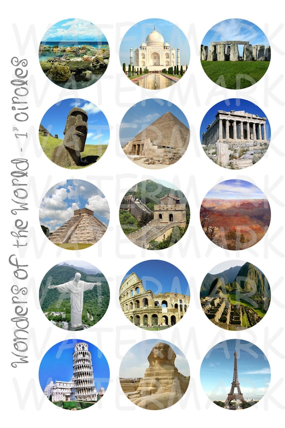 7 Wonders Of The World Collage