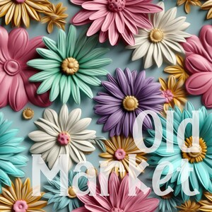 3d Daisies - 3d Daisy Seamless Patterns - 16 Designs - 12x12in ...