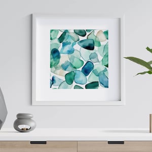 Watercolor Sea Glass SEAMLESS Patterns - Sea Glass Digital Paper - 16 ...