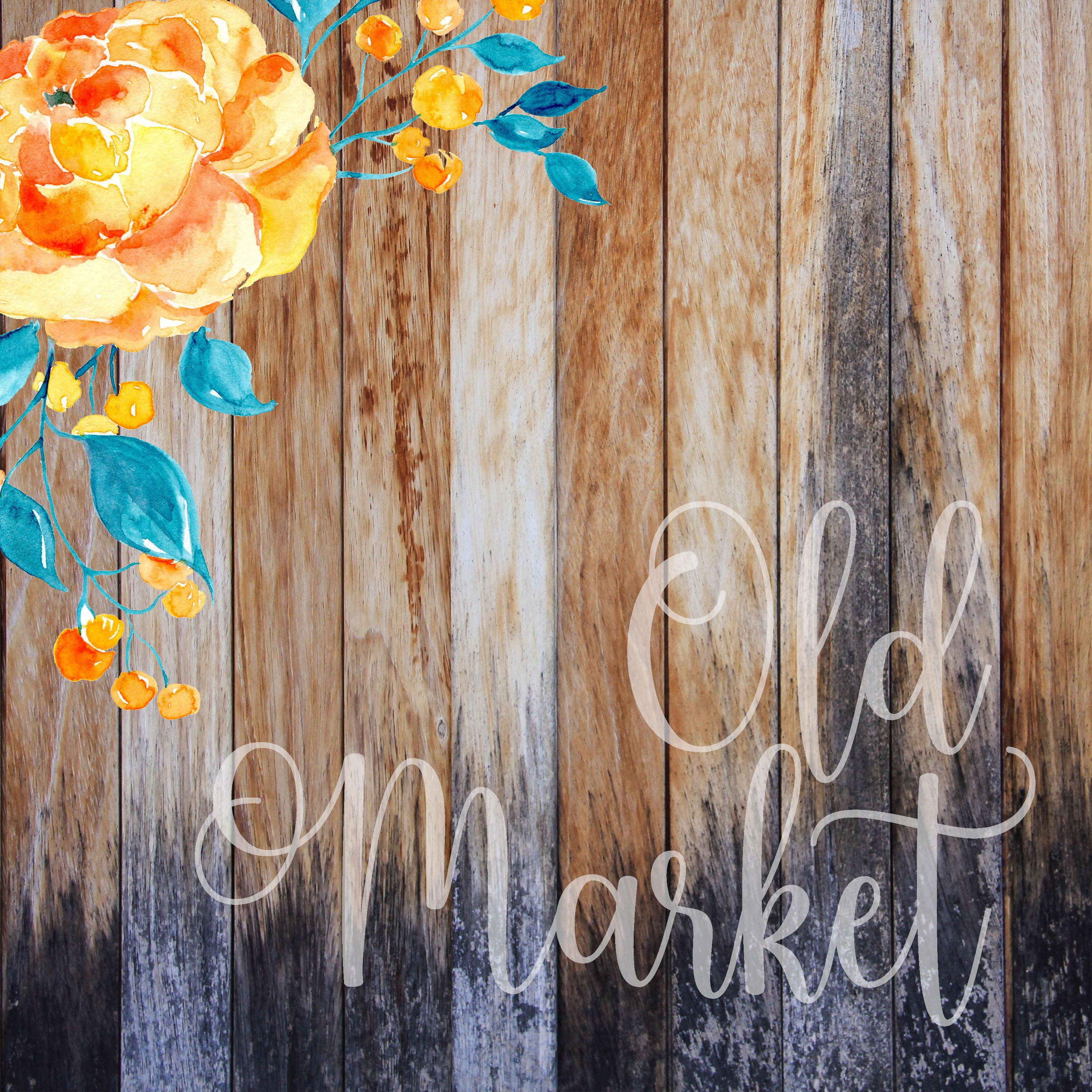 Floral Wood Digital Paper Watercolor Flower and Wood - Etsy