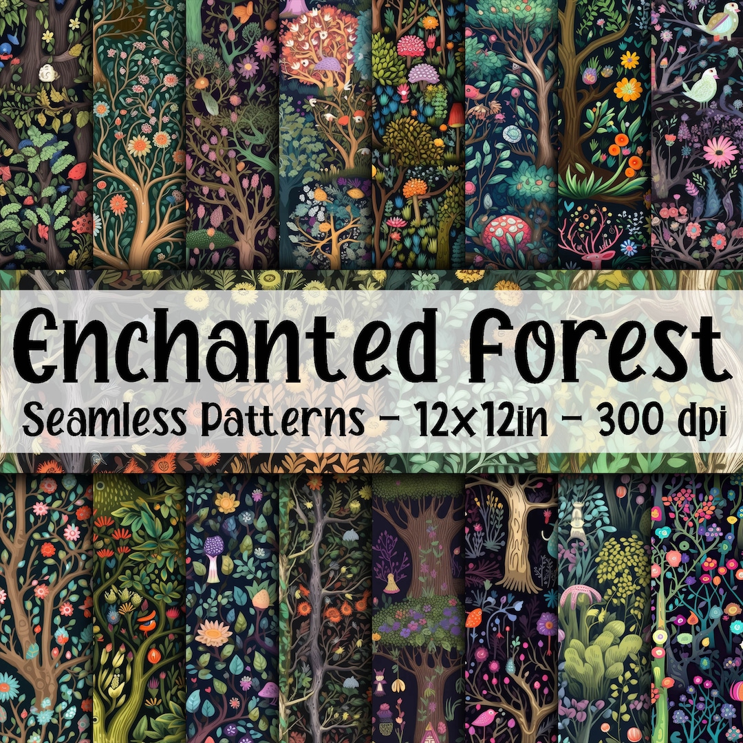 Enchanted Forest SEAMLESS Patterns - Enchanted Forest Digital Paper ...