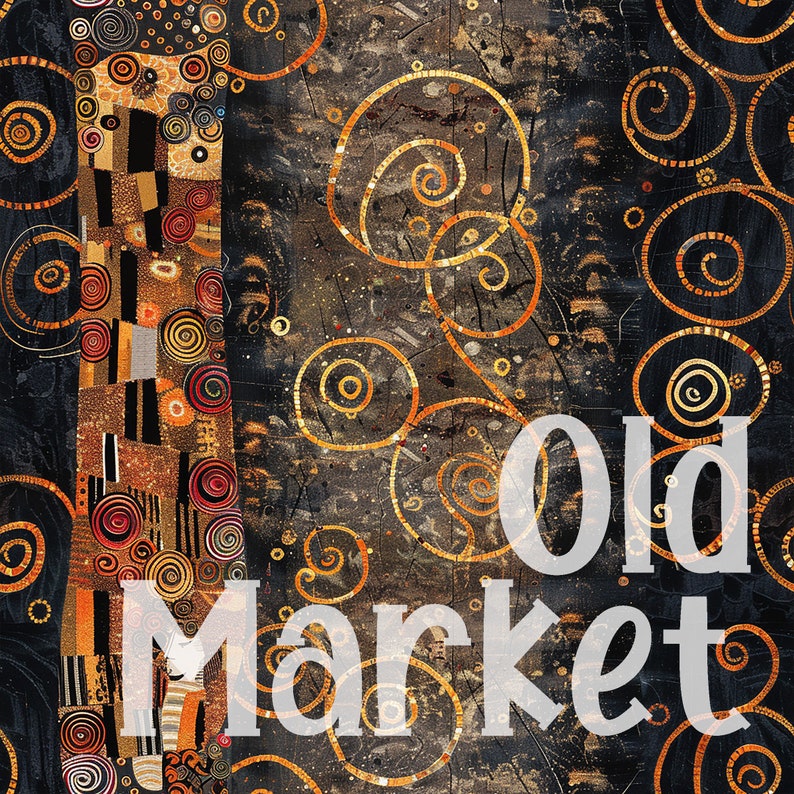 Gustav Klimt Inspired SEAMLESS Patterns - Klimt Digital Paper - 16 ...