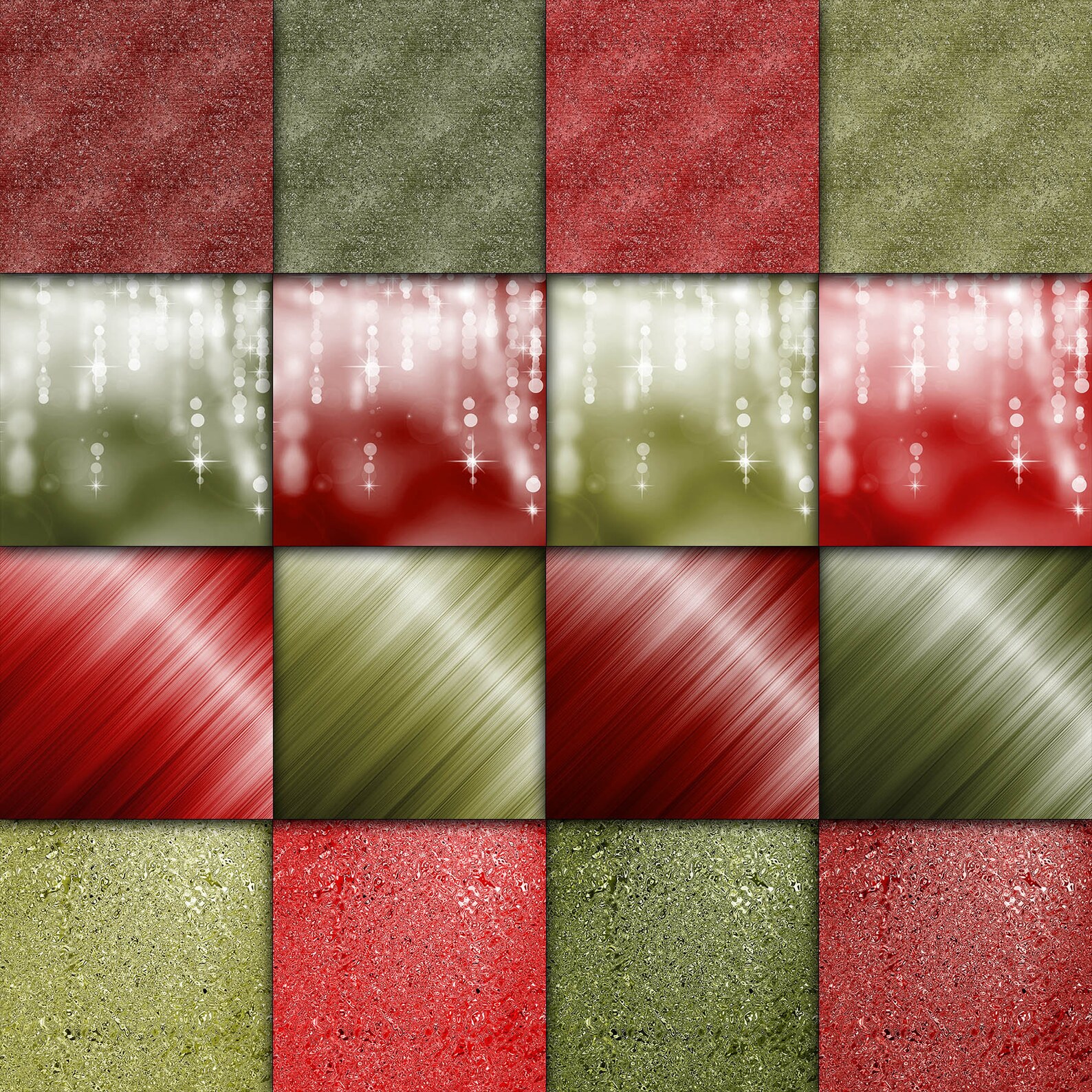 Shiny Christmas Digital Paper Red and Green Glitter - Etsy