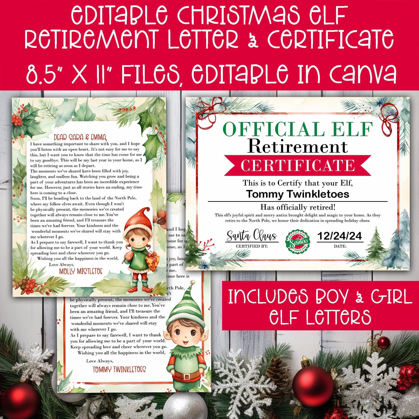 Christmas Elf Retirement Letter - Editable Elf Retirement Letter ...