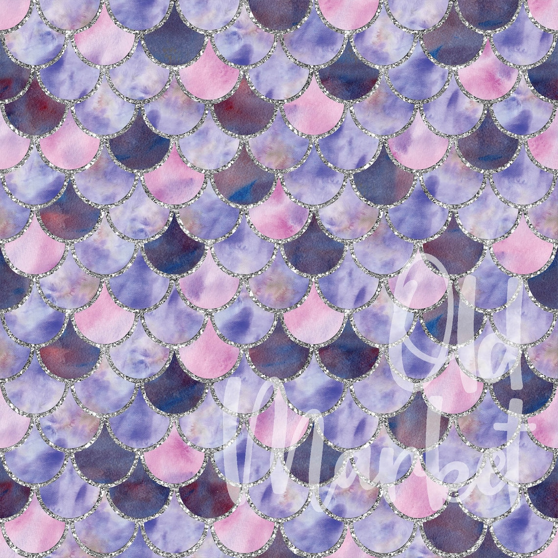 Watercolor Mermaid Scales Digital Paper Designs in Silver - Etsy