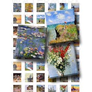 Claude Monet Paintings - Digital Collage Sheet - .75 X .83 Scrabble ...