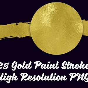 Gold Paint Strokes Clip Art Set - Gold Foil Paintbrush Strokes Clipart ...